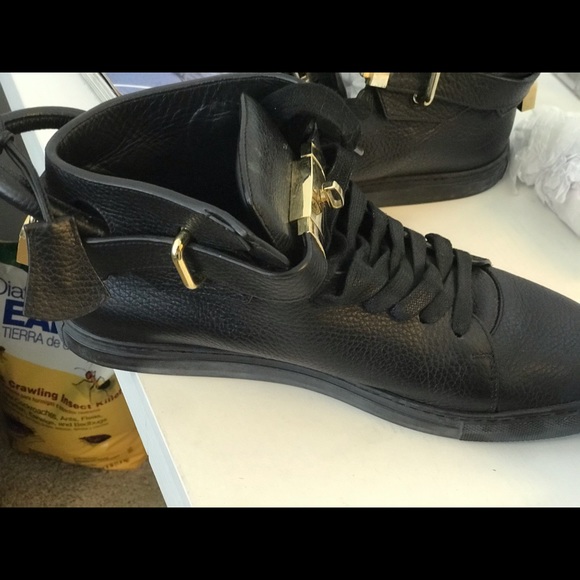 Buscemi | Shoes | Buscemi Black 0mm Gold Pad Lock Mid Top | Poshmark